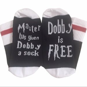 Accessories | Black And White Harry Potter Dobby Socks | Poshmark